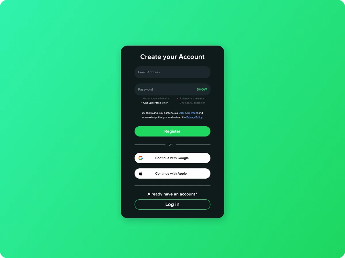 Browse thousands of Register Form images for design inspiration | Dribbble