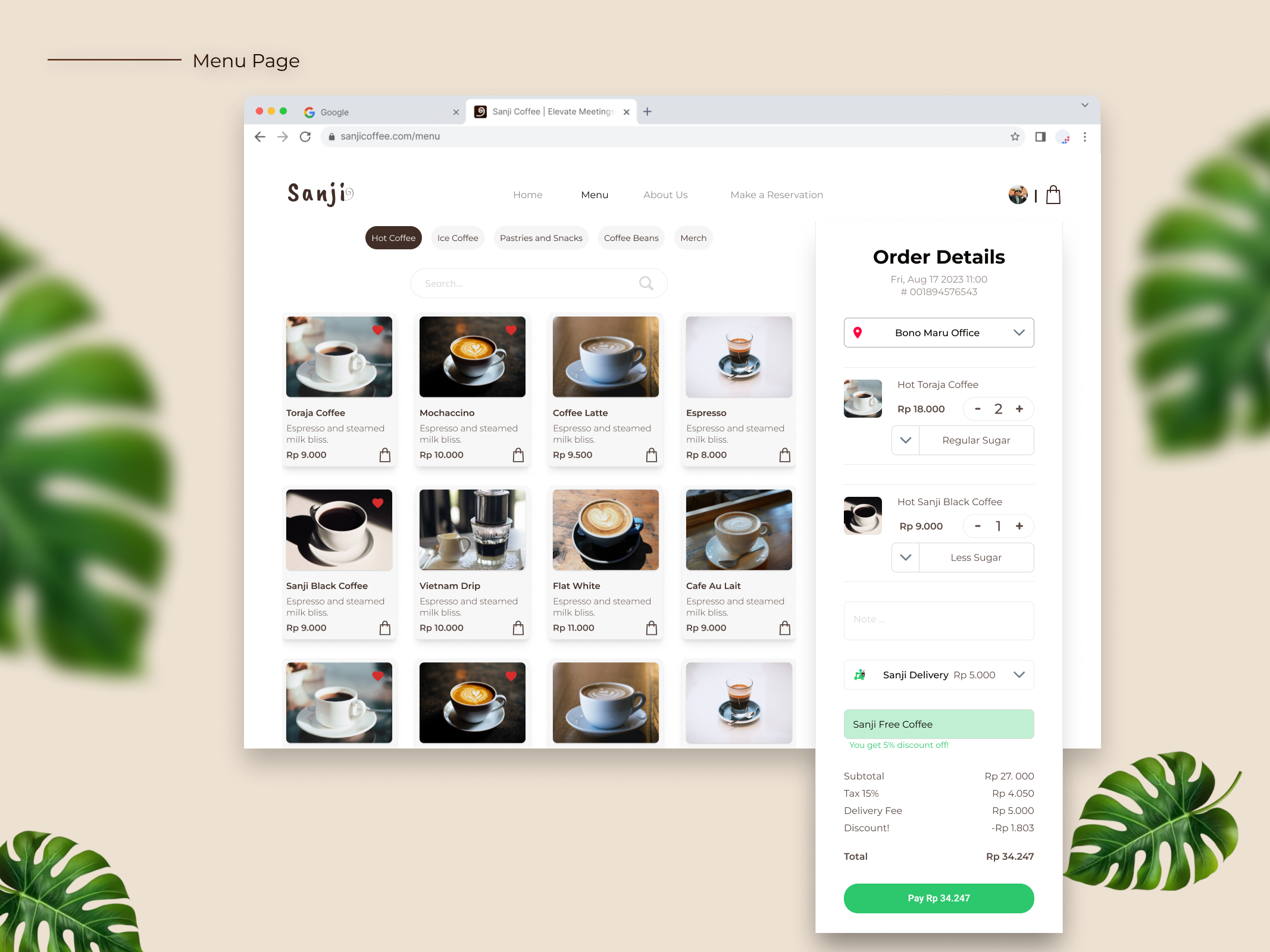 Sanji Coffee Ordering Web Desktop by Afan on Dribbble
