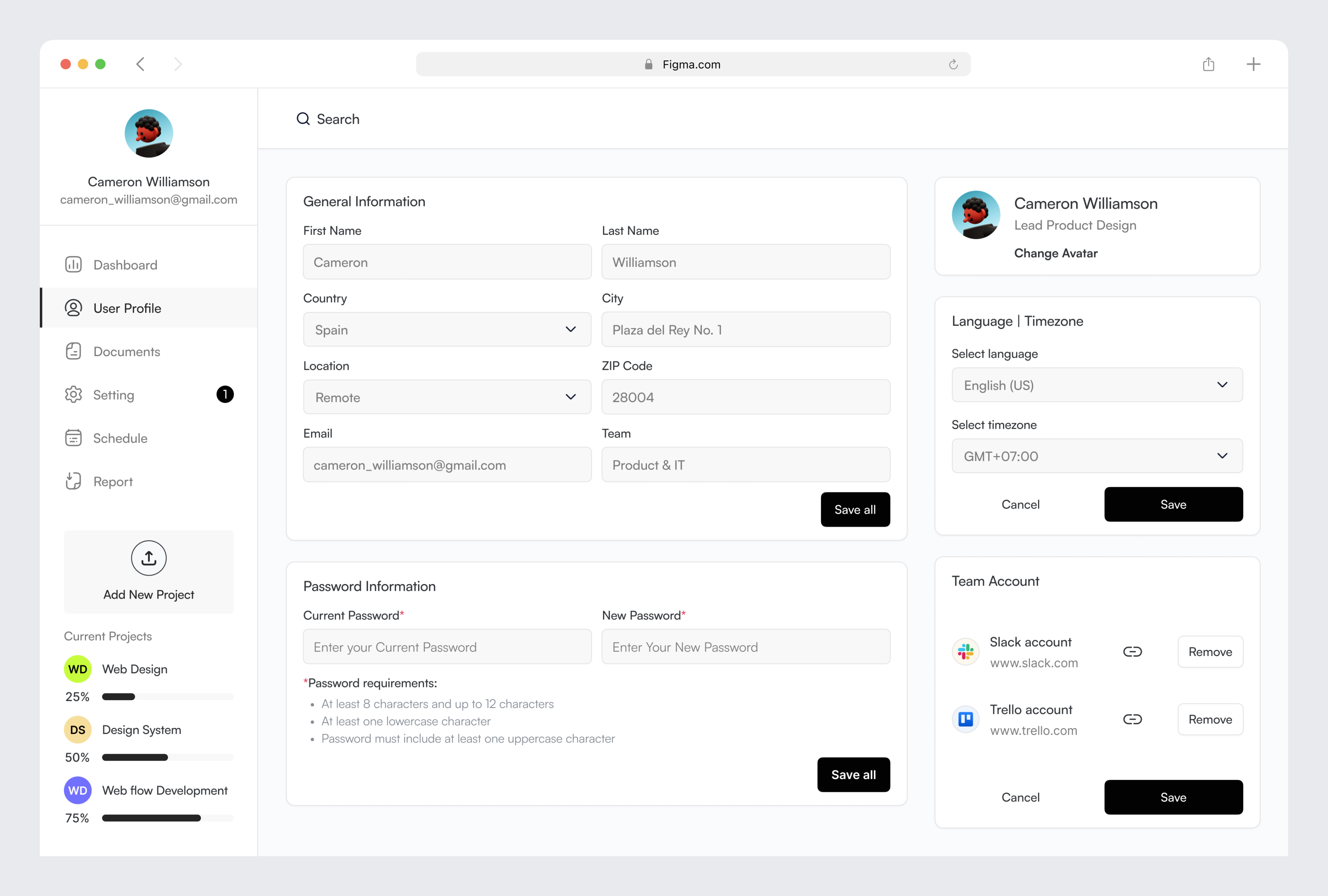 User Profile Dashboard UI Web App Design Concept by Abell Vo ⌘ on Dribbble