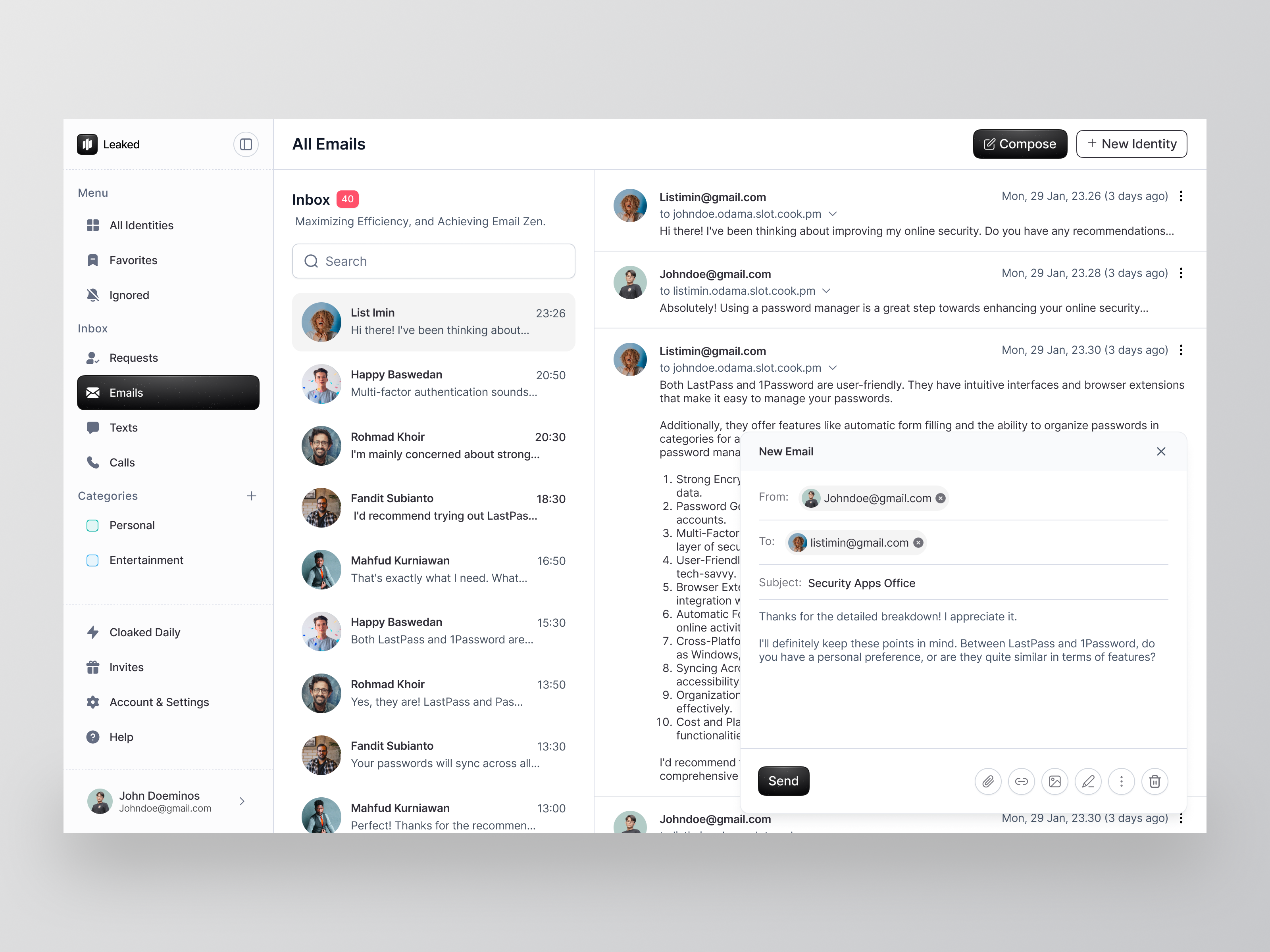 Inbox messages by Rohmad Khoirudin for Odama on Dribbble