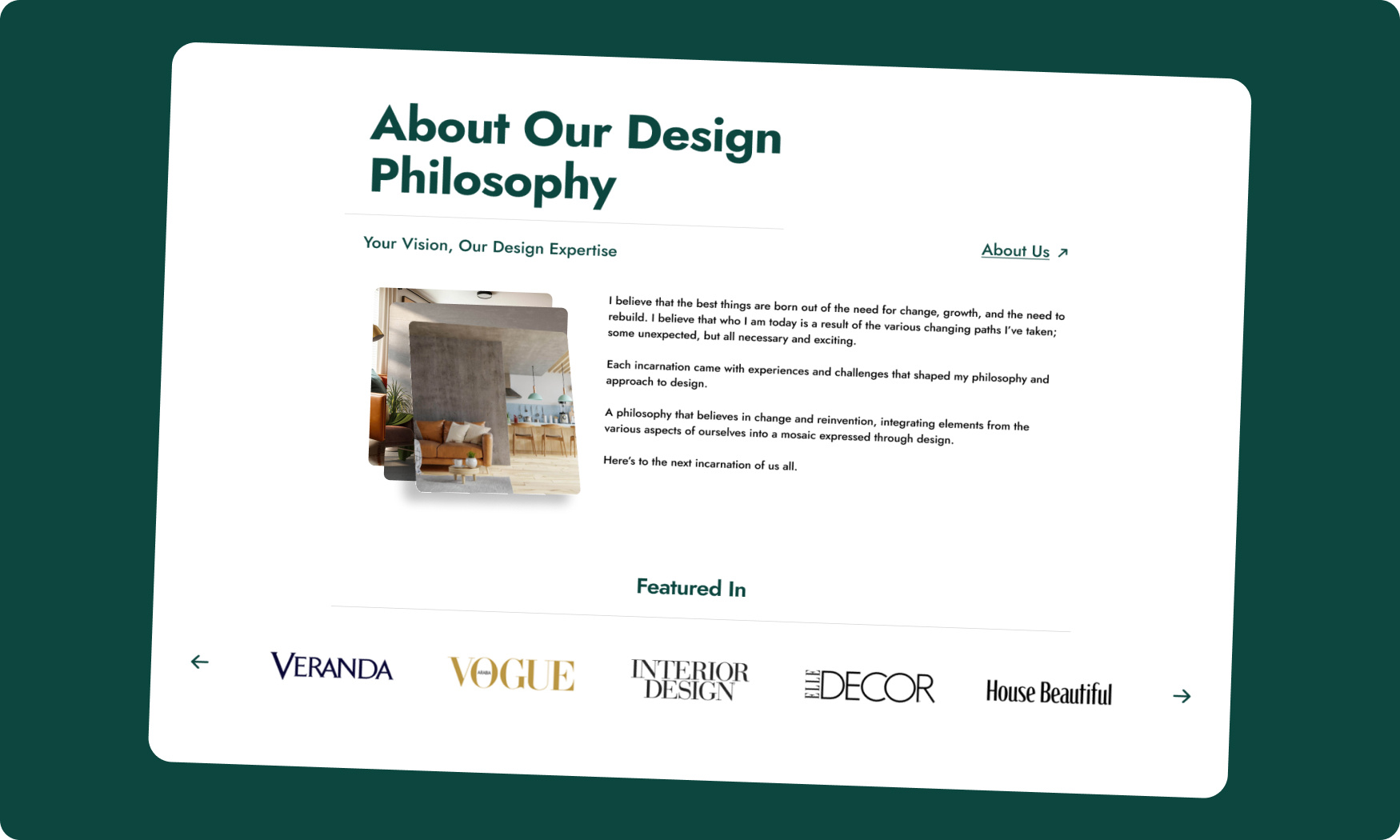 Interior Design Website by Afif Shaukat on Dribbble