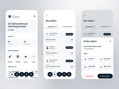 On-Demand Service App UI by Raju Husen for Quari Lab on Dribbble