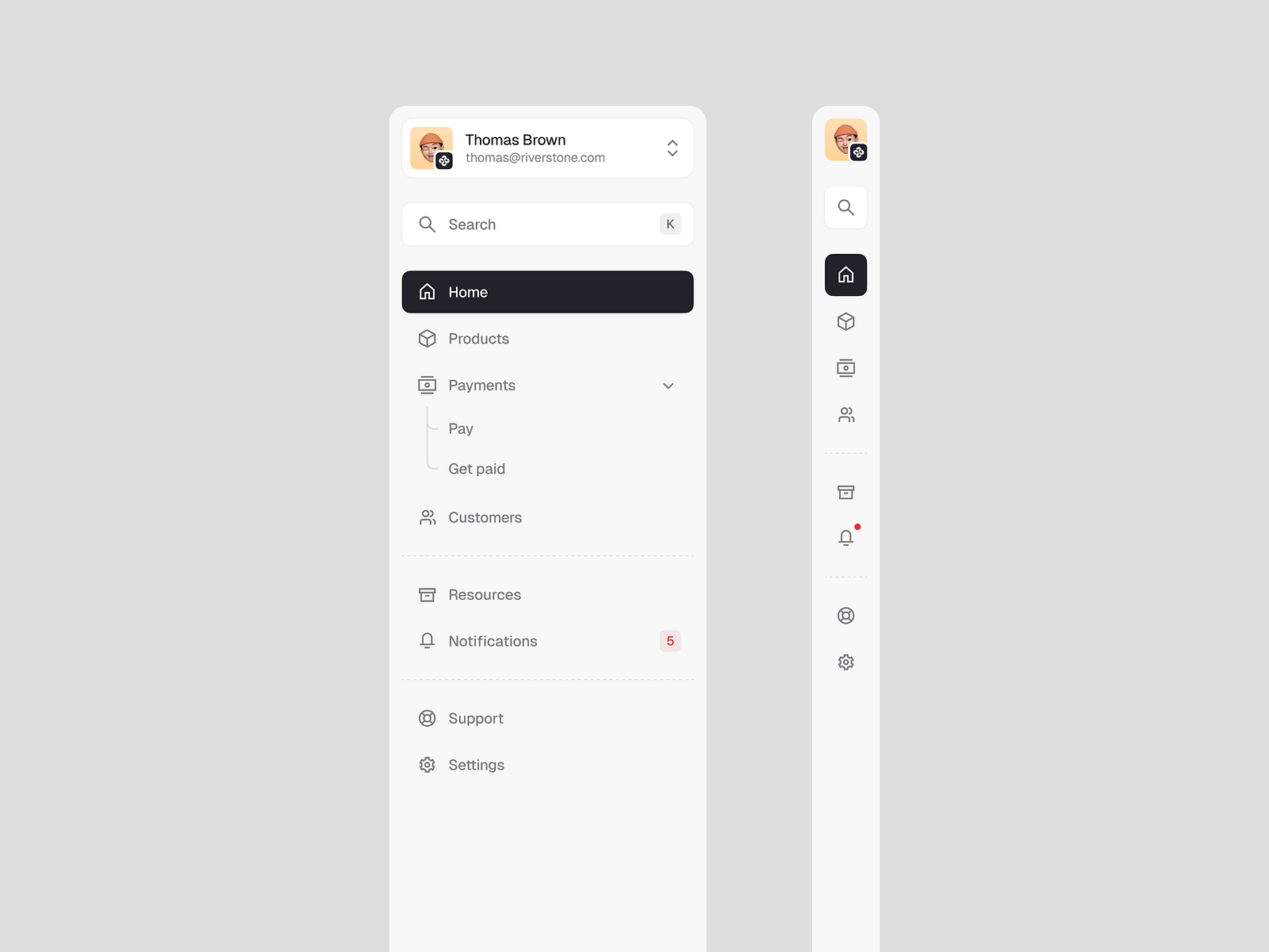 Sidebar Component by Mateusz Nieckarz on Dribbble