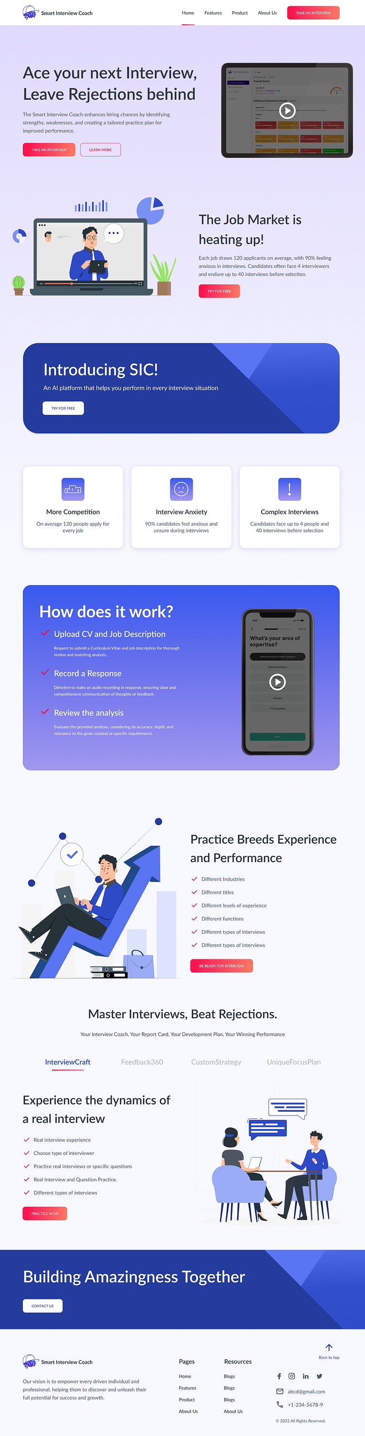 Smart Interview Coach - Website by Usman Ghani on Dribbble