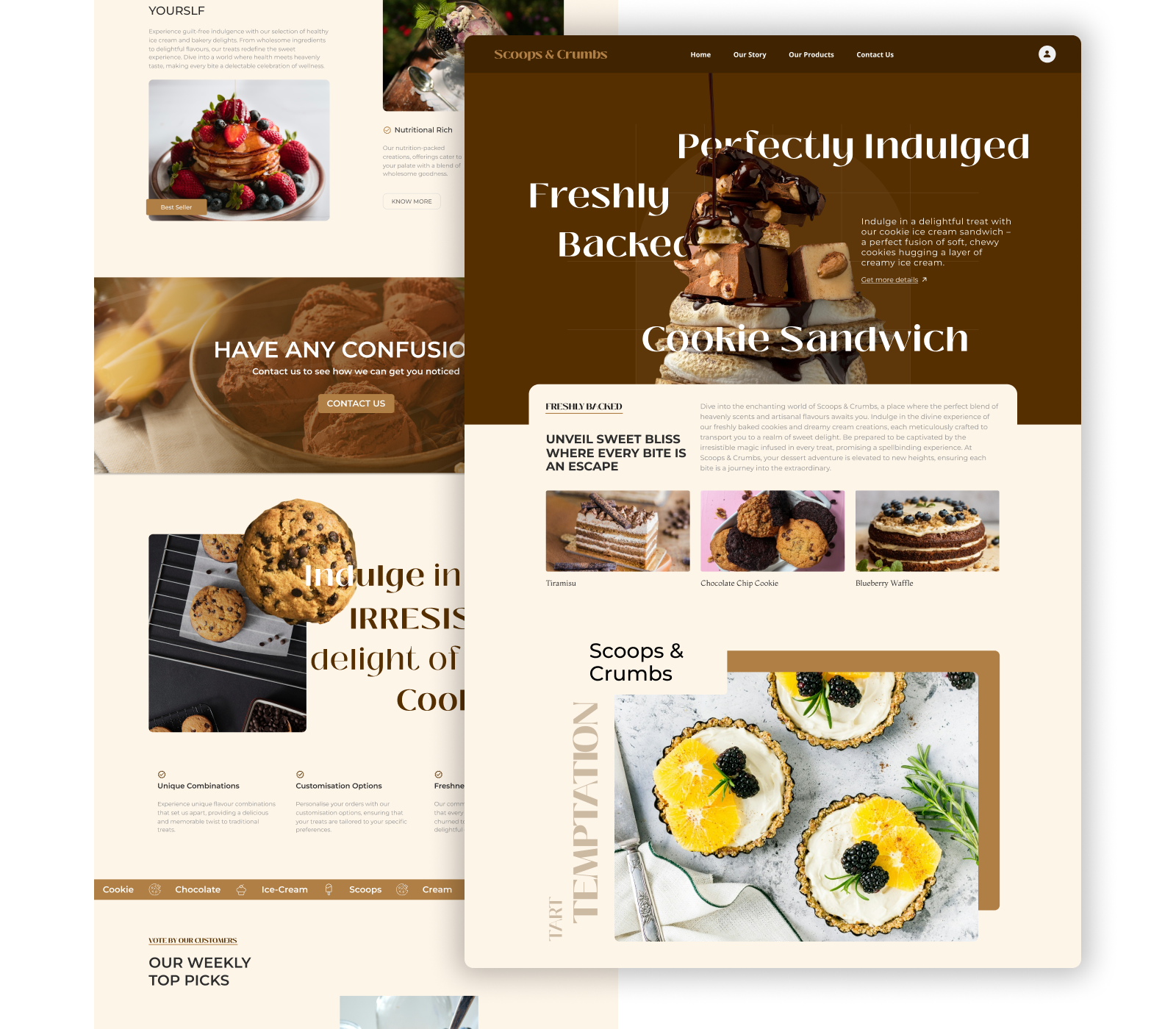 Scoops & Crumbs: Bakery Website by Zignuts Technolab on Dribbble