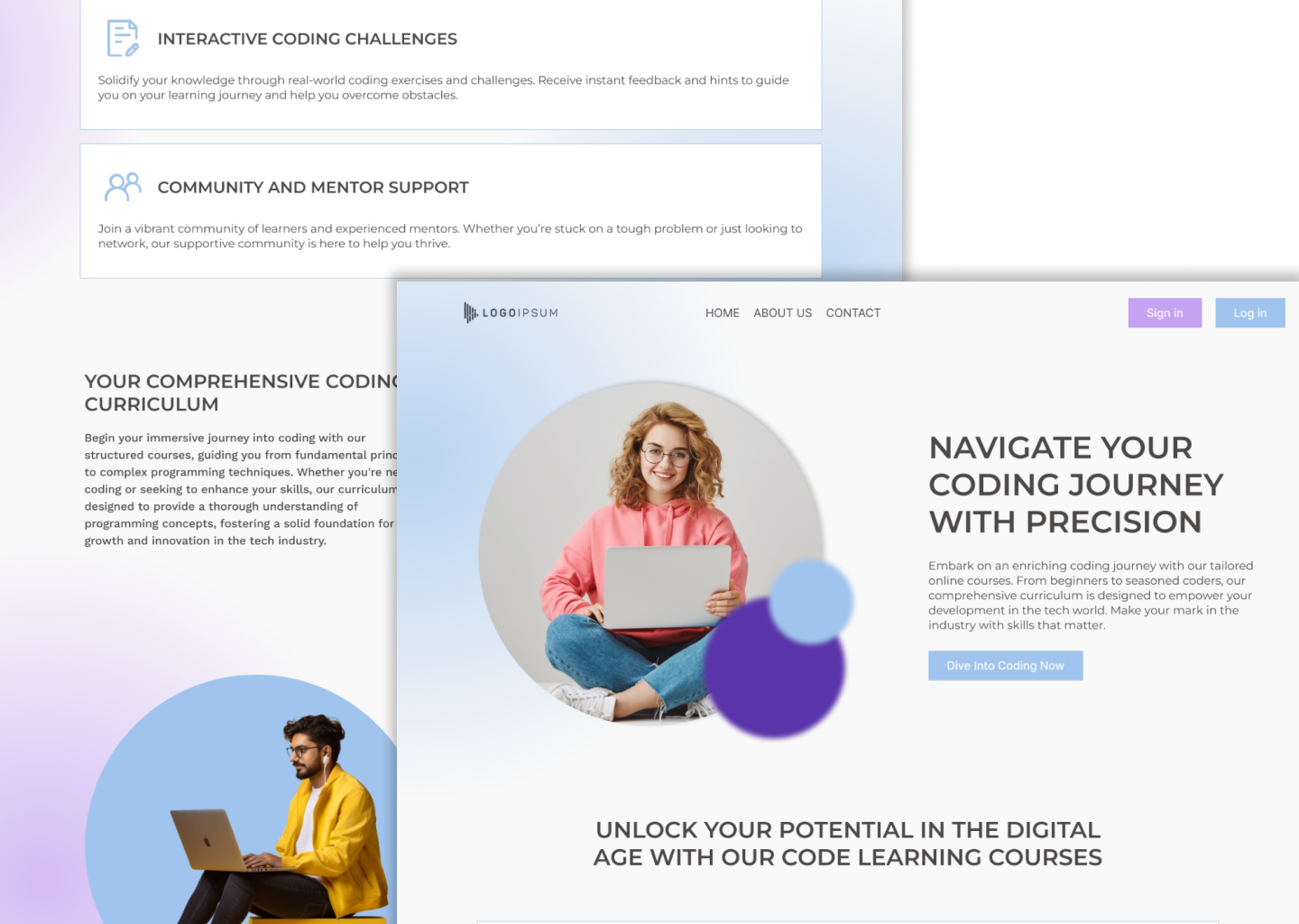 Coding Courses Landing Page by Martina Stantic on Dribbble