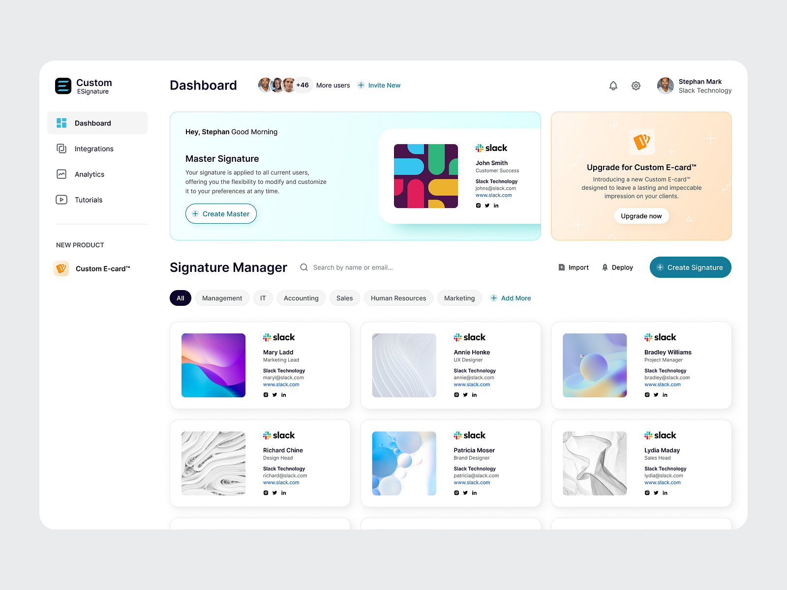 Email Signature Dashboard Design by Dhaval Modi on Dribbble