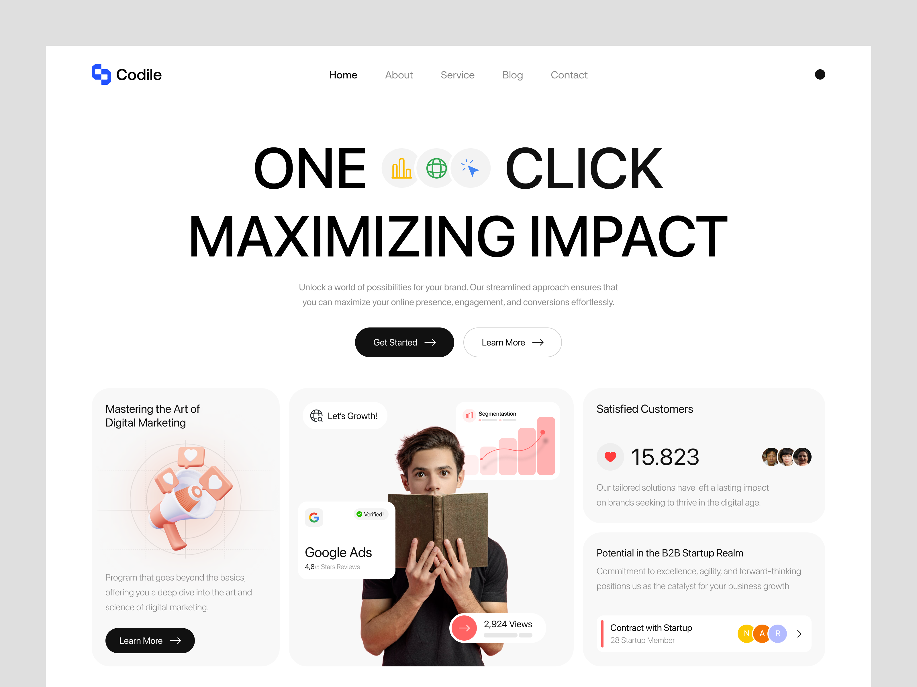 Codile - Digital Marketing Landing Page by Momon for Hatypo Studio on ...