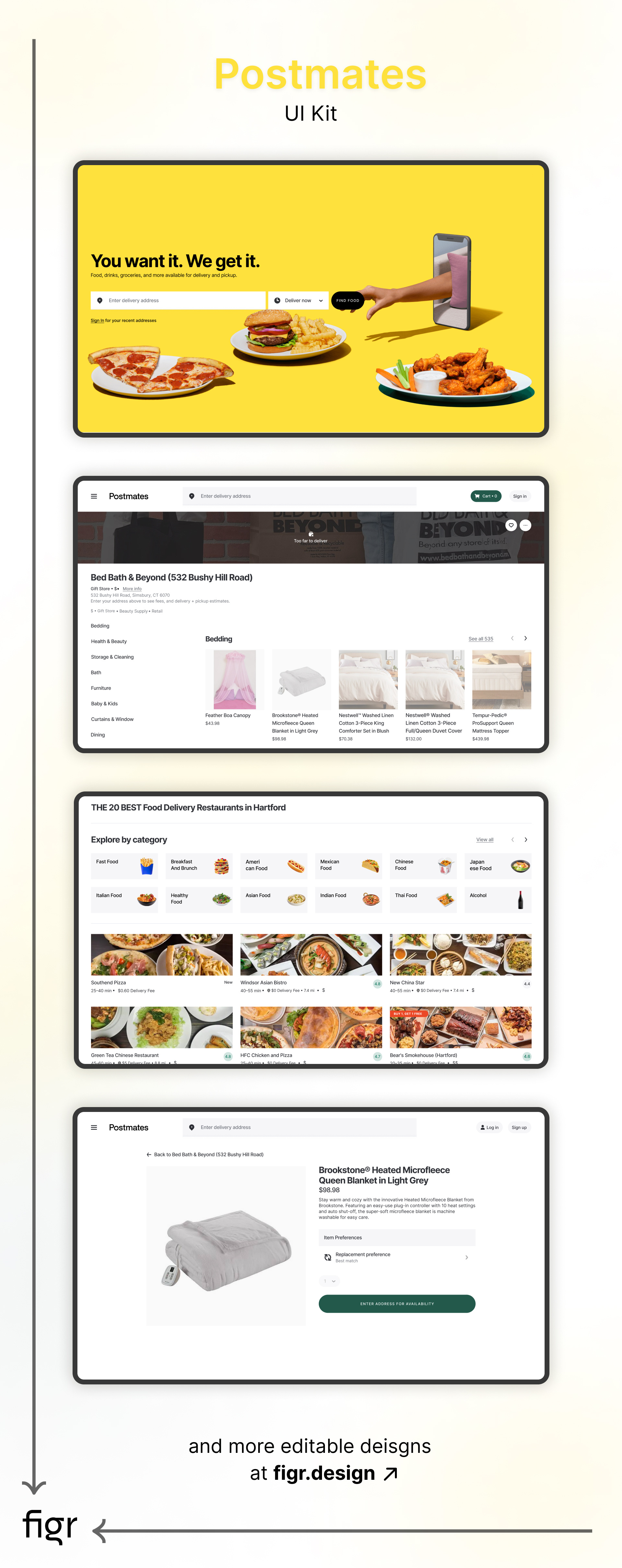 Make Postmates UI your own by Figr Design on Dribbble