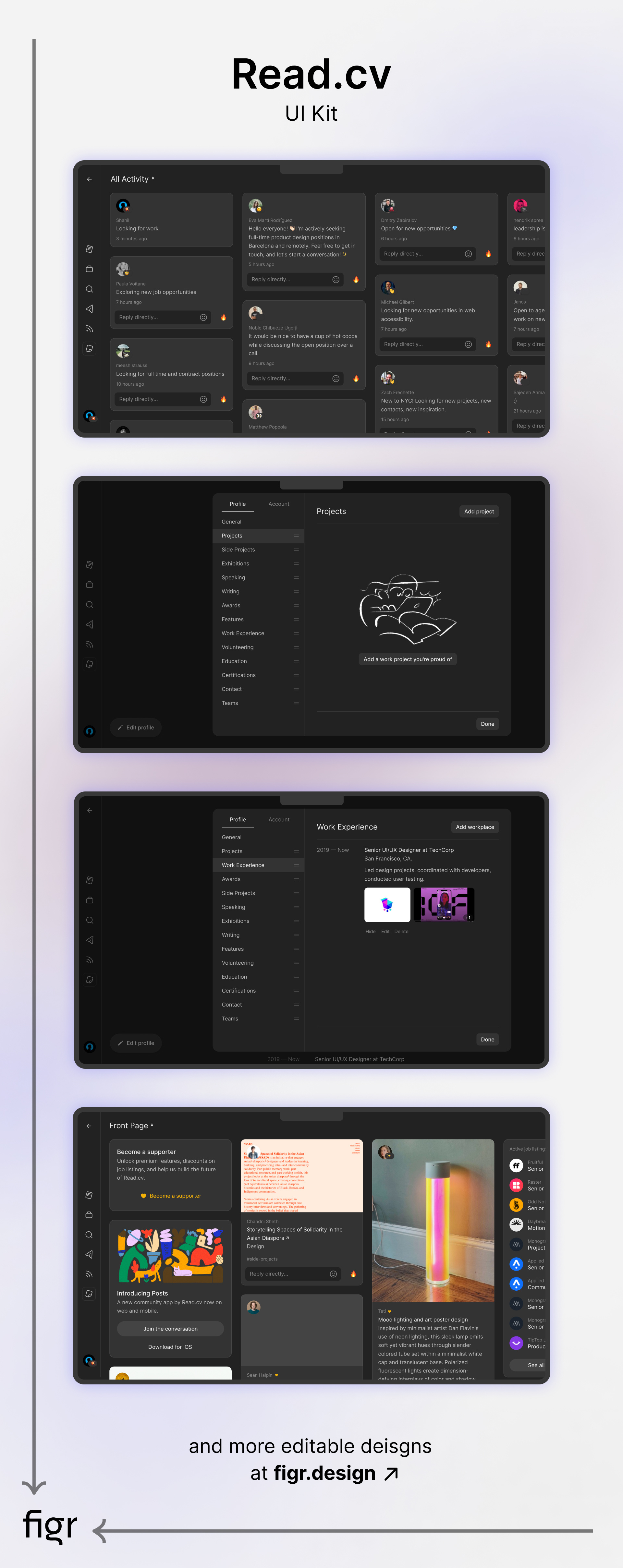 Make Read.cv UI your own by Figr Design on Dribbble