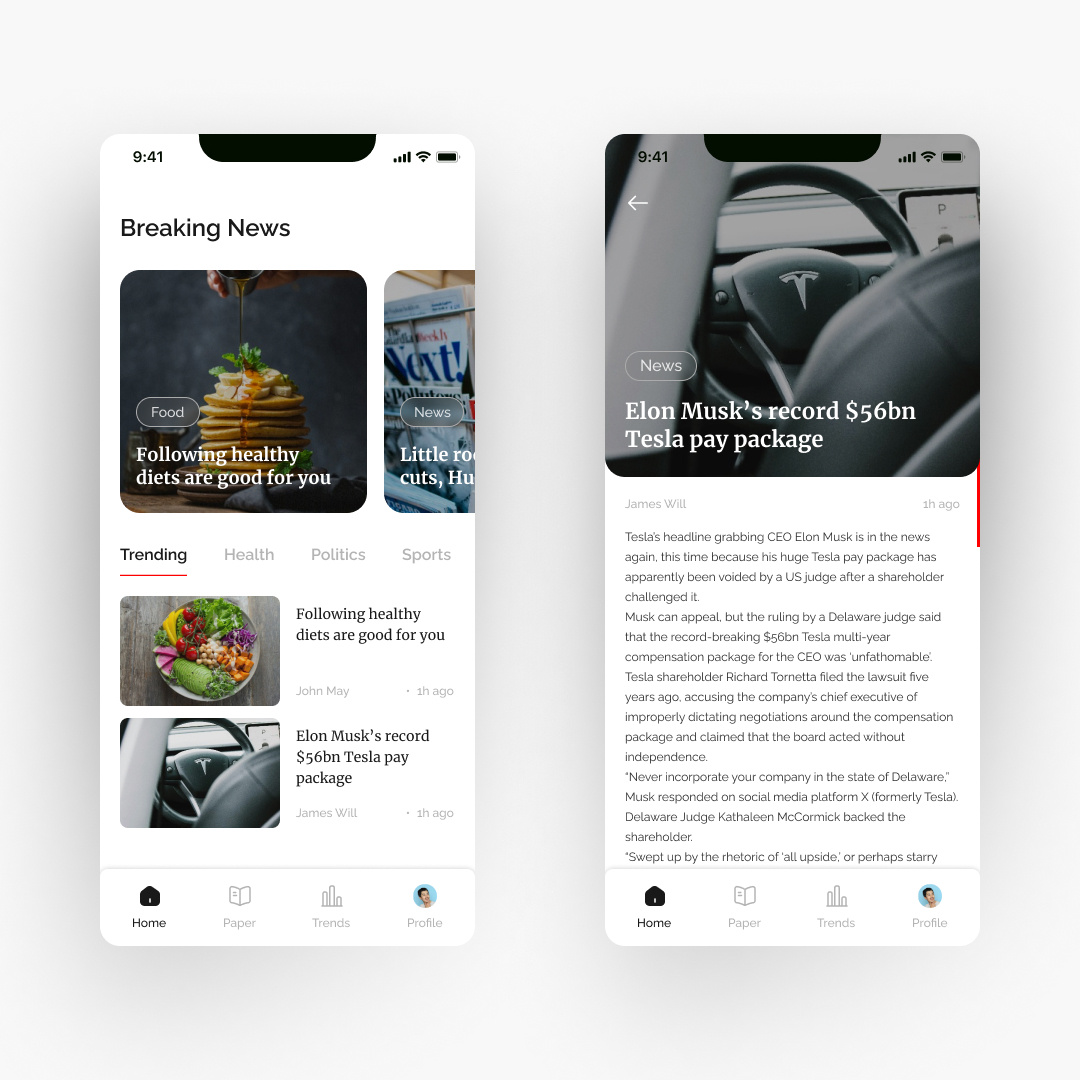 NewsHub Mobile App UI by Hammad.ui on Dribbble
