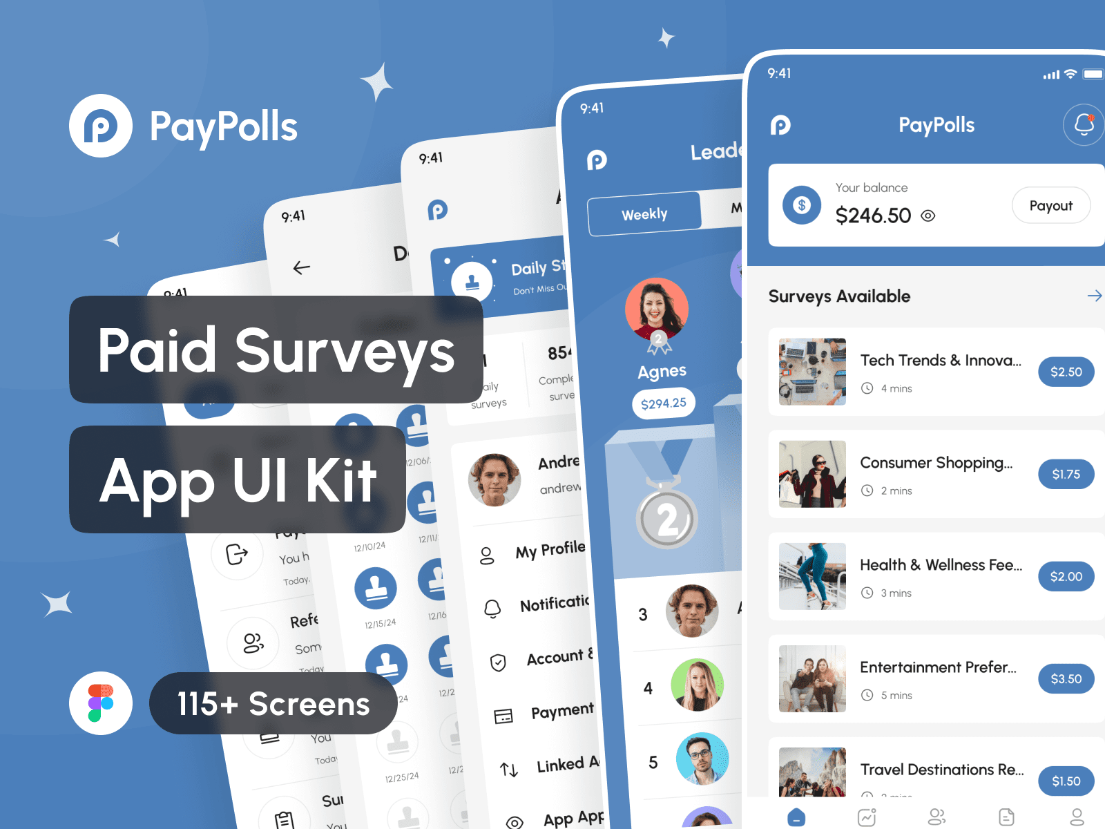 PayPolls - Paid Surveys App UI Kit by Sobakhul Munir Siroj on Dribbble