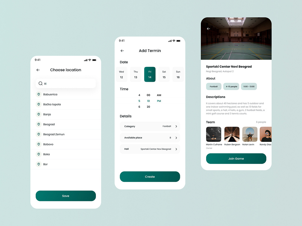 Team Meet Mobile App by Nikolina Čuljak on Dribbble