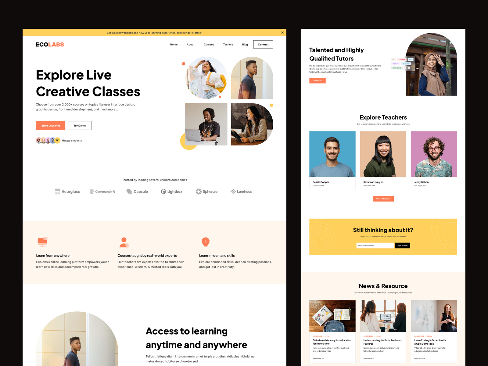 Ecolabs - Online Courses & Education Website Template by Nixar Studio ...