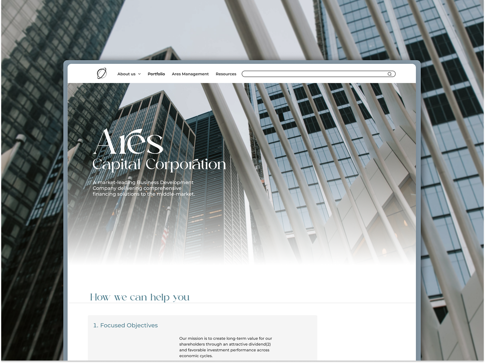 Ares Capital Corporation Redesign | Light theme by Daria Demchuk on ...