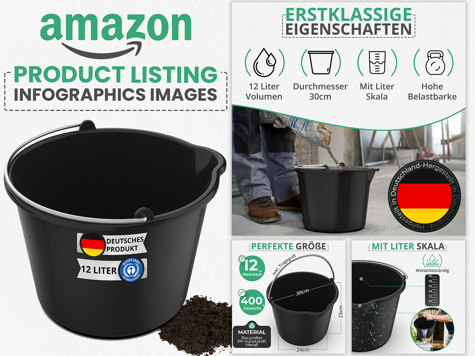 Amazon Listing Infographics || Construction Bucket by Jamil Sani on ...