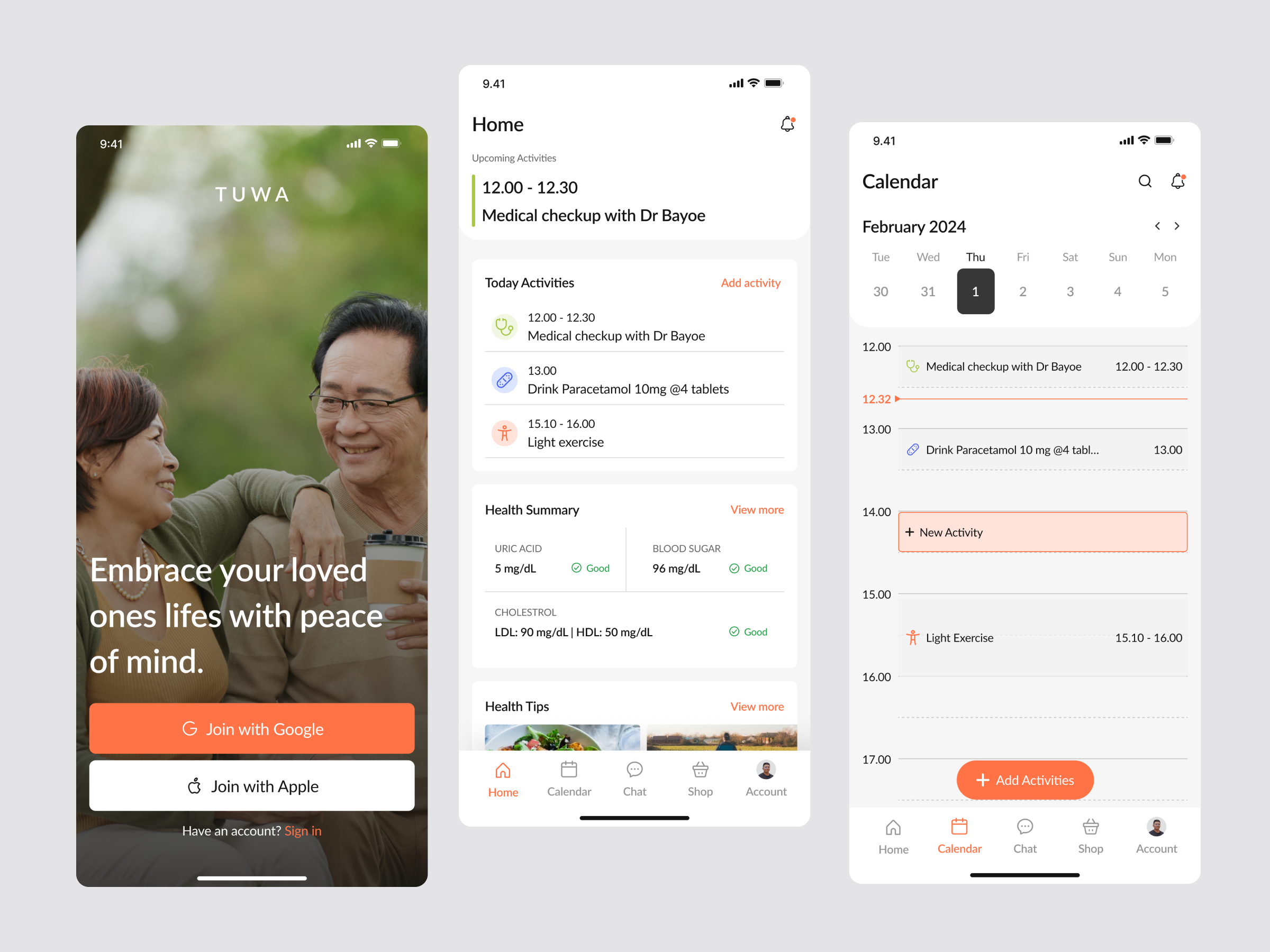 Tuwa: Elder healthcare mobile app by Michael Stevanus Hartono ️ on Dribbble
