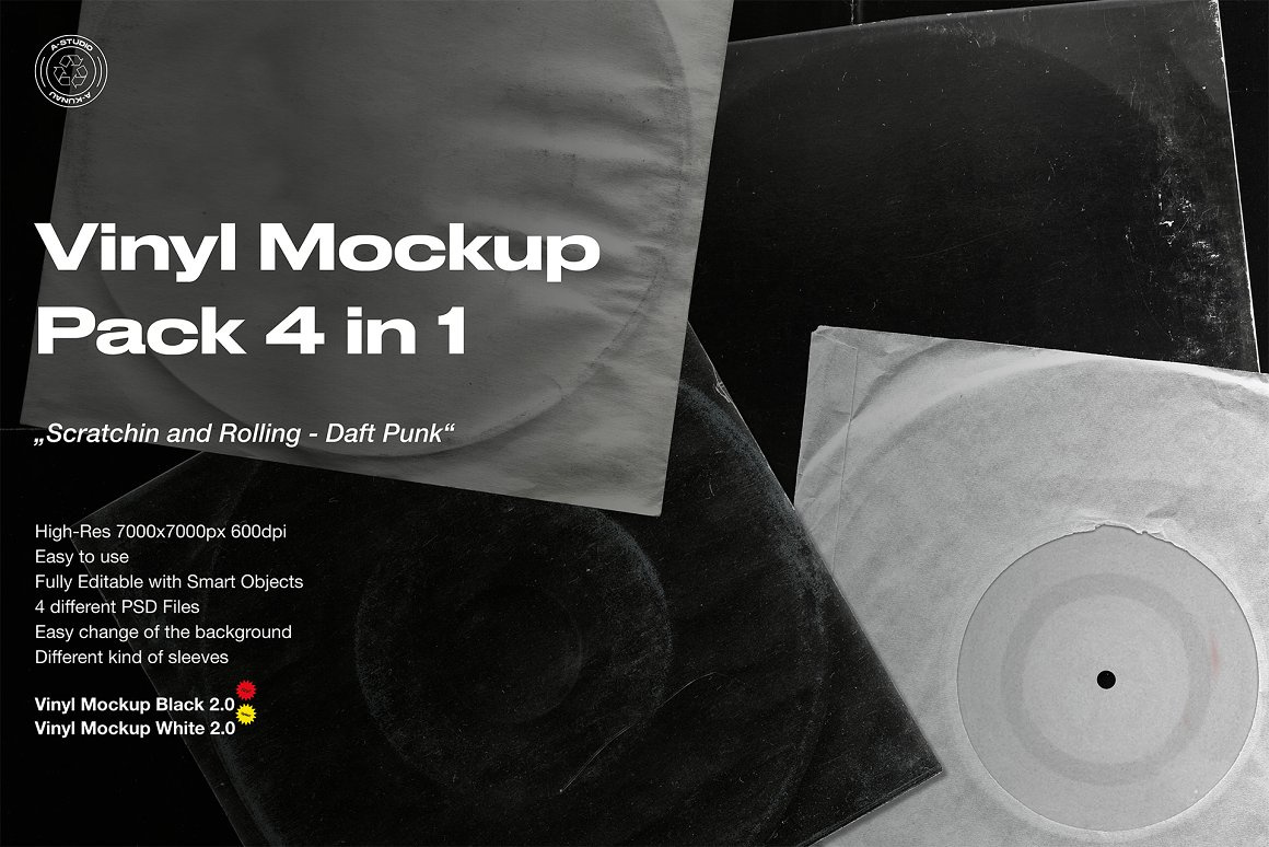 Vinyl Mockup Pack 4 in 1 by Best Creative Market Design on Dribbble