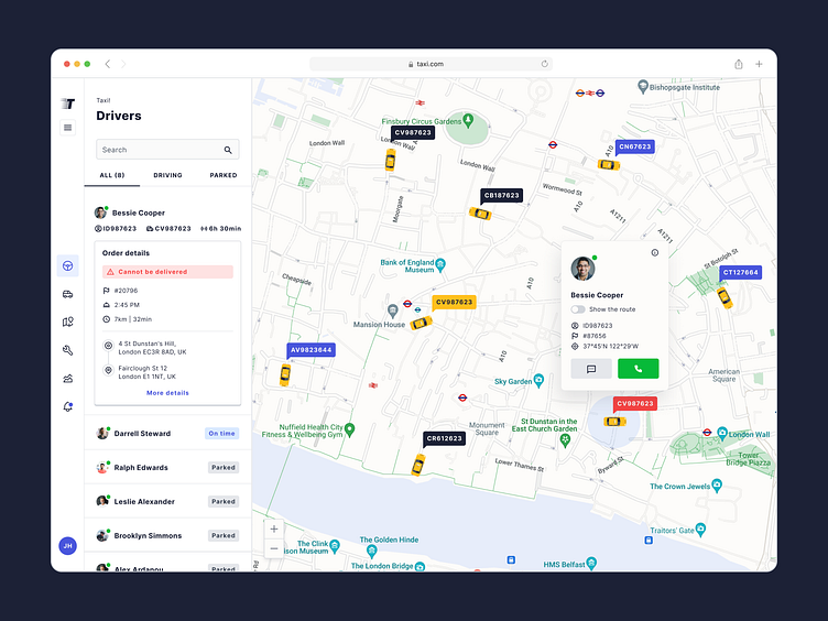 Taxi manager - web app by Karolina Kędzierska for Merixstudio on Dribbble