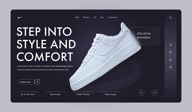 Nike Shoe Website Landing Page Design by Samia Siddika on Dribbble