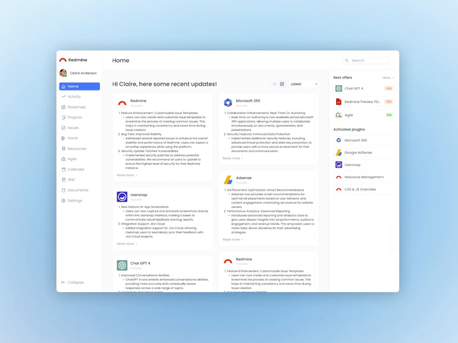 Redmine redesign concept by Oleh Tsykhonia on Dribbble