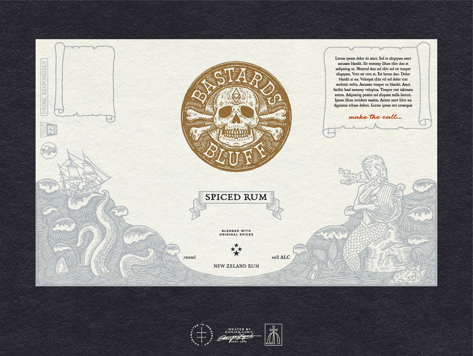 Bastard's Bluff Rum Label Design by Coric Design on Dribbble