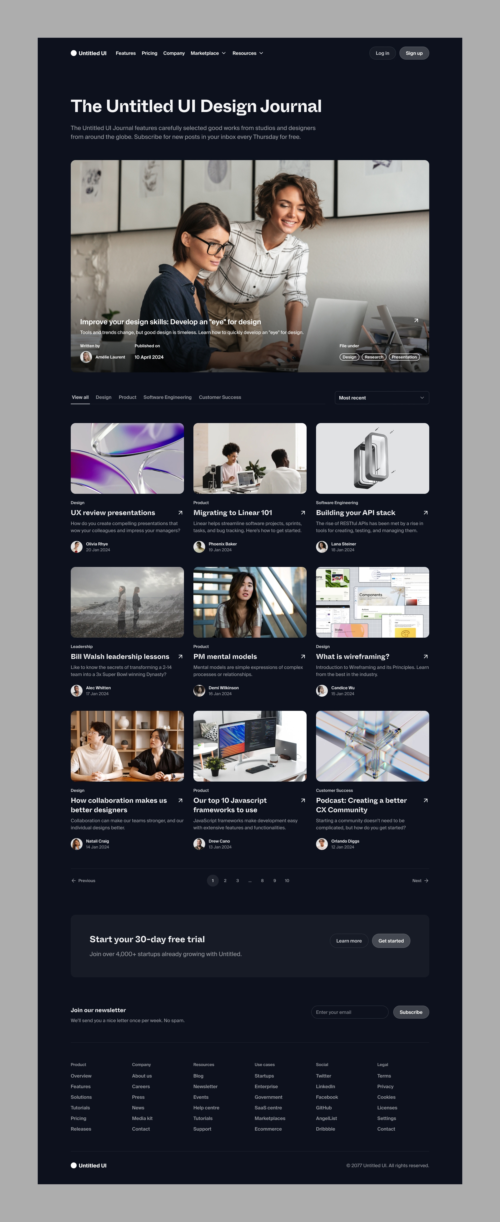 Blog feature — Untitled UI by Jordan Hughes® on Dribbble