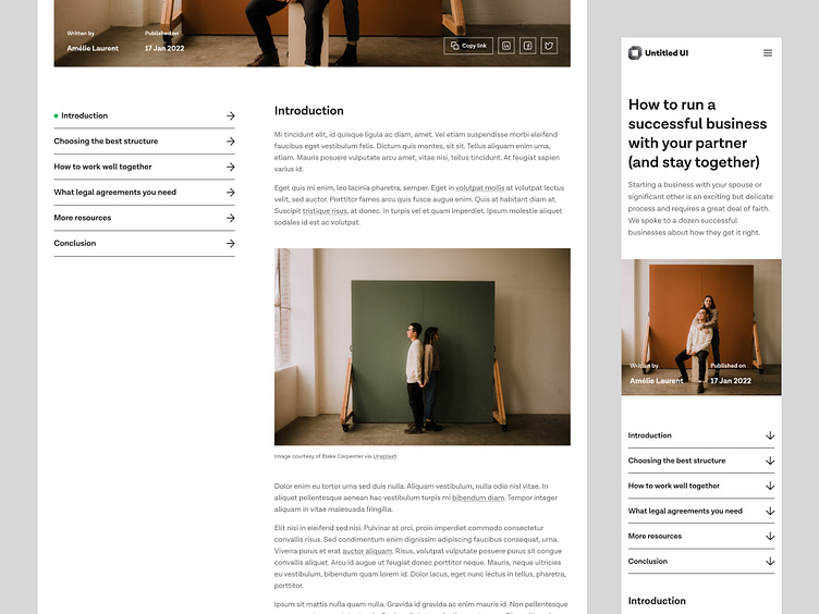 Minimal blog post — Untitled UI by Jordan Hughes® on Dribbble