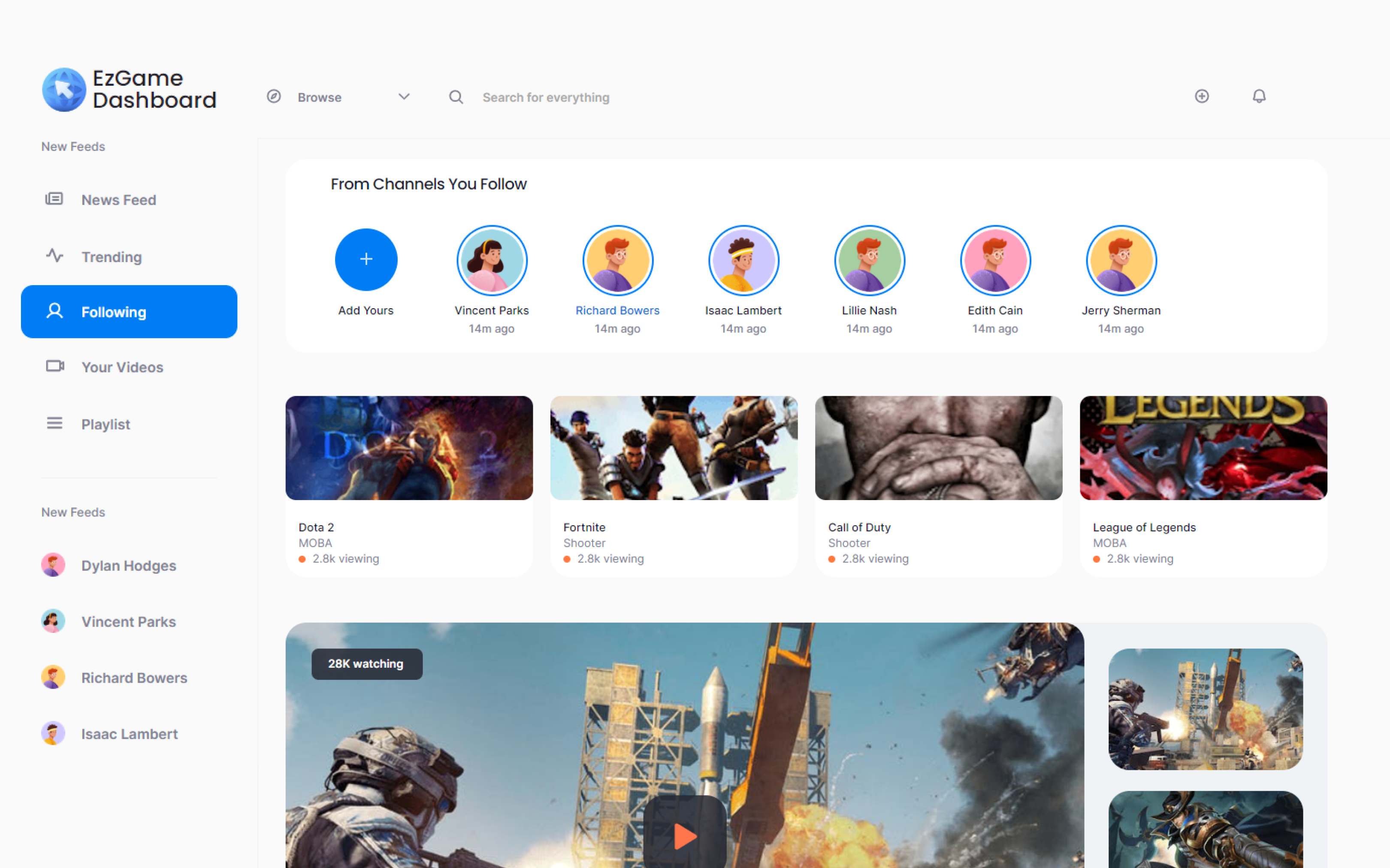 Ez Game Dashboard NoCode Web Template by EazyCode on Dribbble