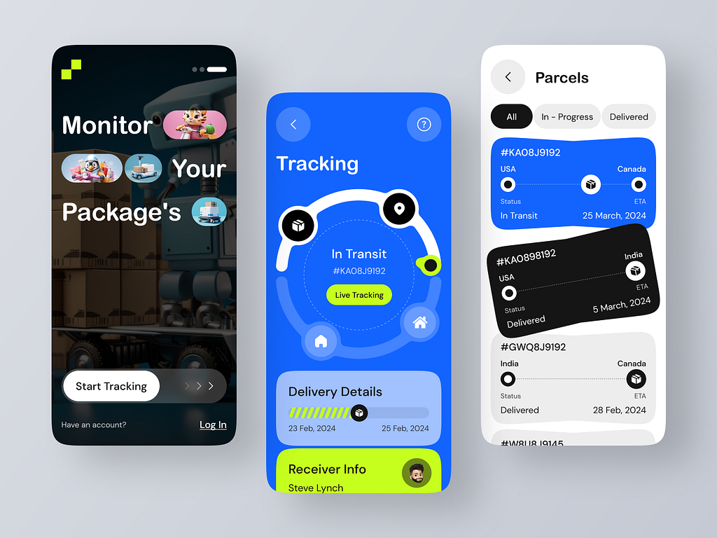 Parcel Delivery Tracking App | GPS Tracker | PackageDelivery by Bhautik ...