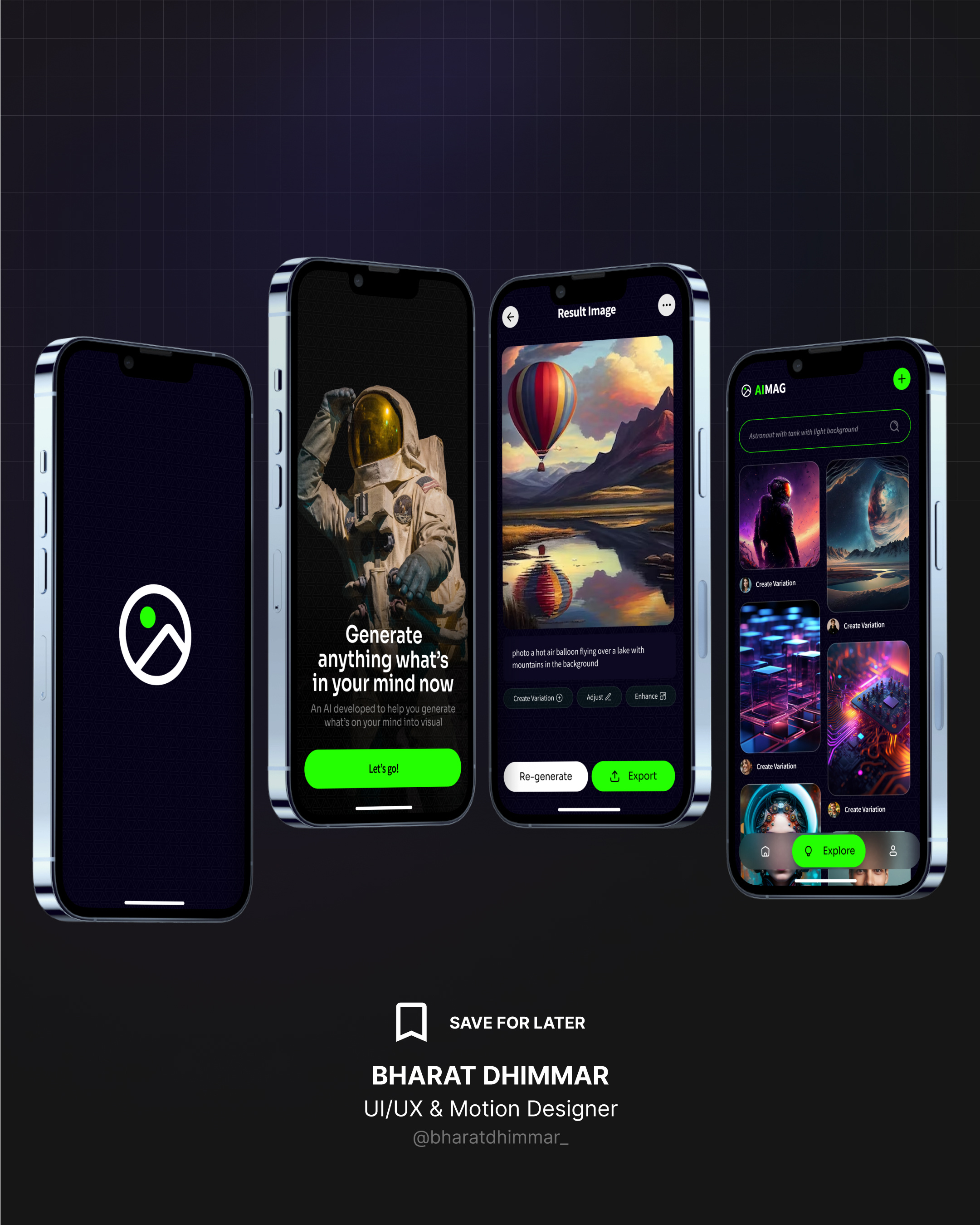 AI Image Generator App UI Design Challenge by Bharat Dhimmar on Dribbble