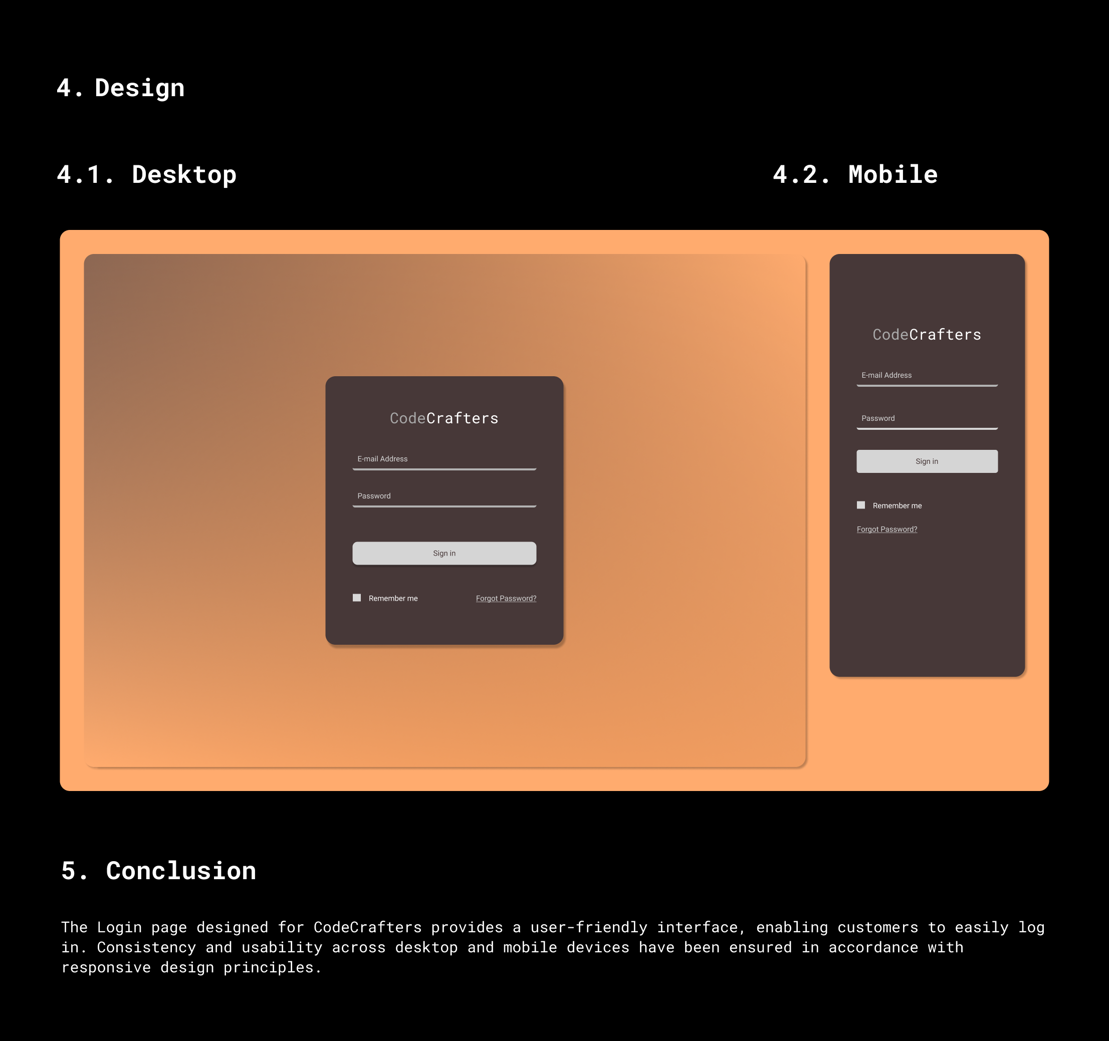 CodeCrafts Login Page Design by Eda Hazal Tümer on Dribbble