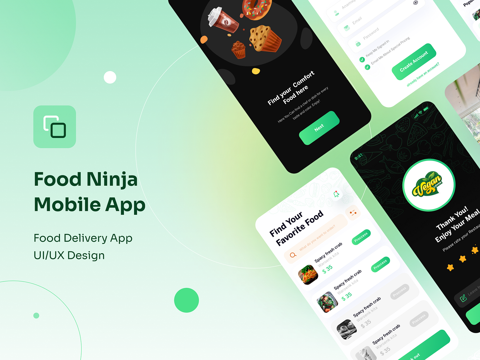 Food Ninja - UI/UX Design by Essa Qasim on Dribbble