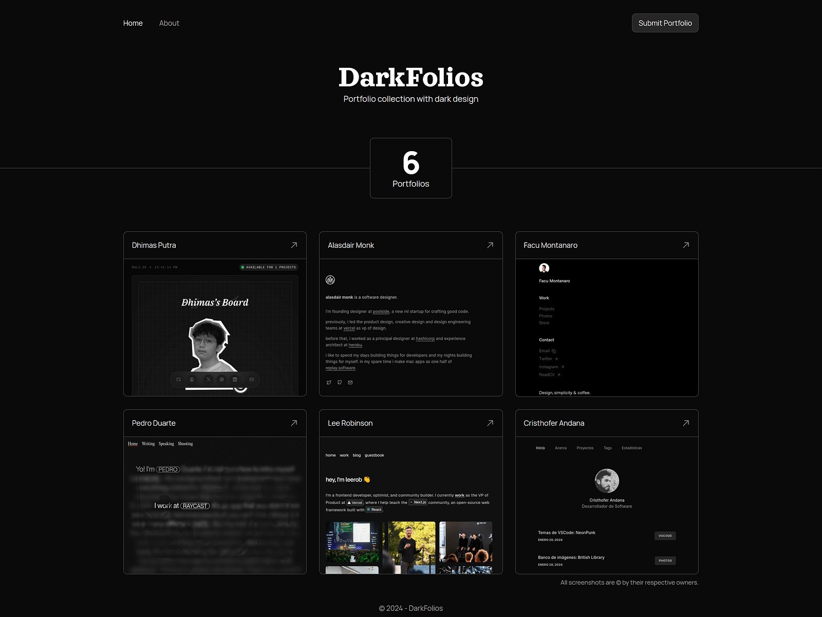 DarkFolios by Cristhofer Andana Alcaino on Dribbble