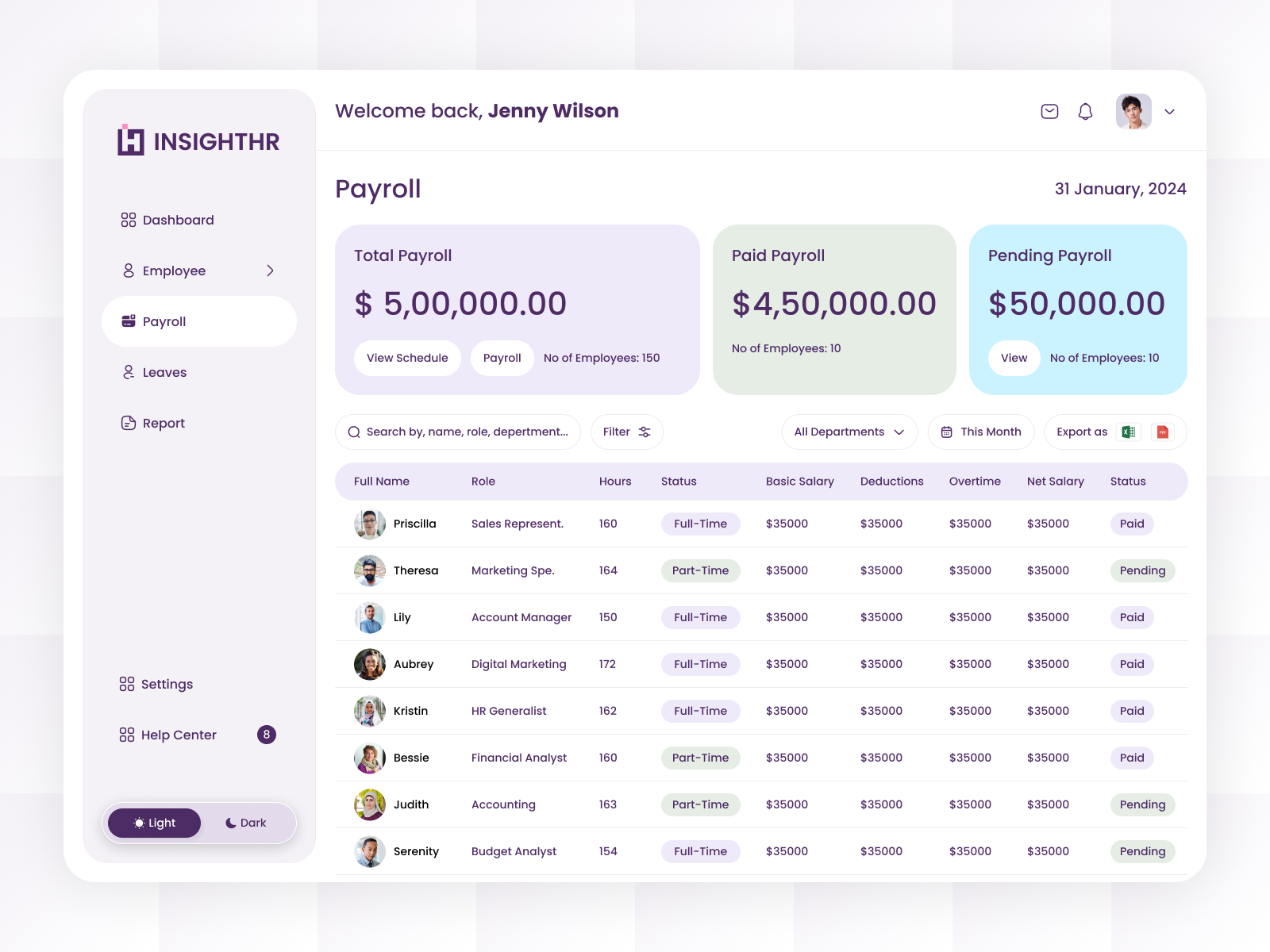 insightHR - HR Management Application Design by Shahriar Sultan on Dribbble