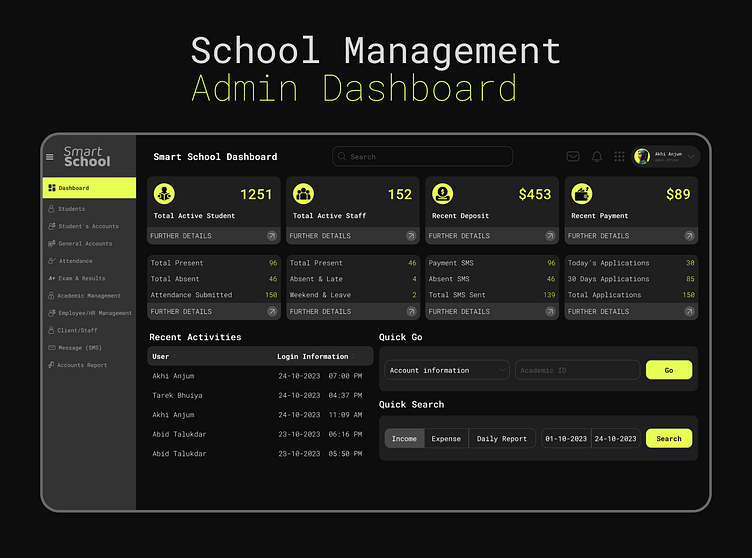 Smart School - School Management Admin Dashboard by Md. Rifat Ar Rahman ...