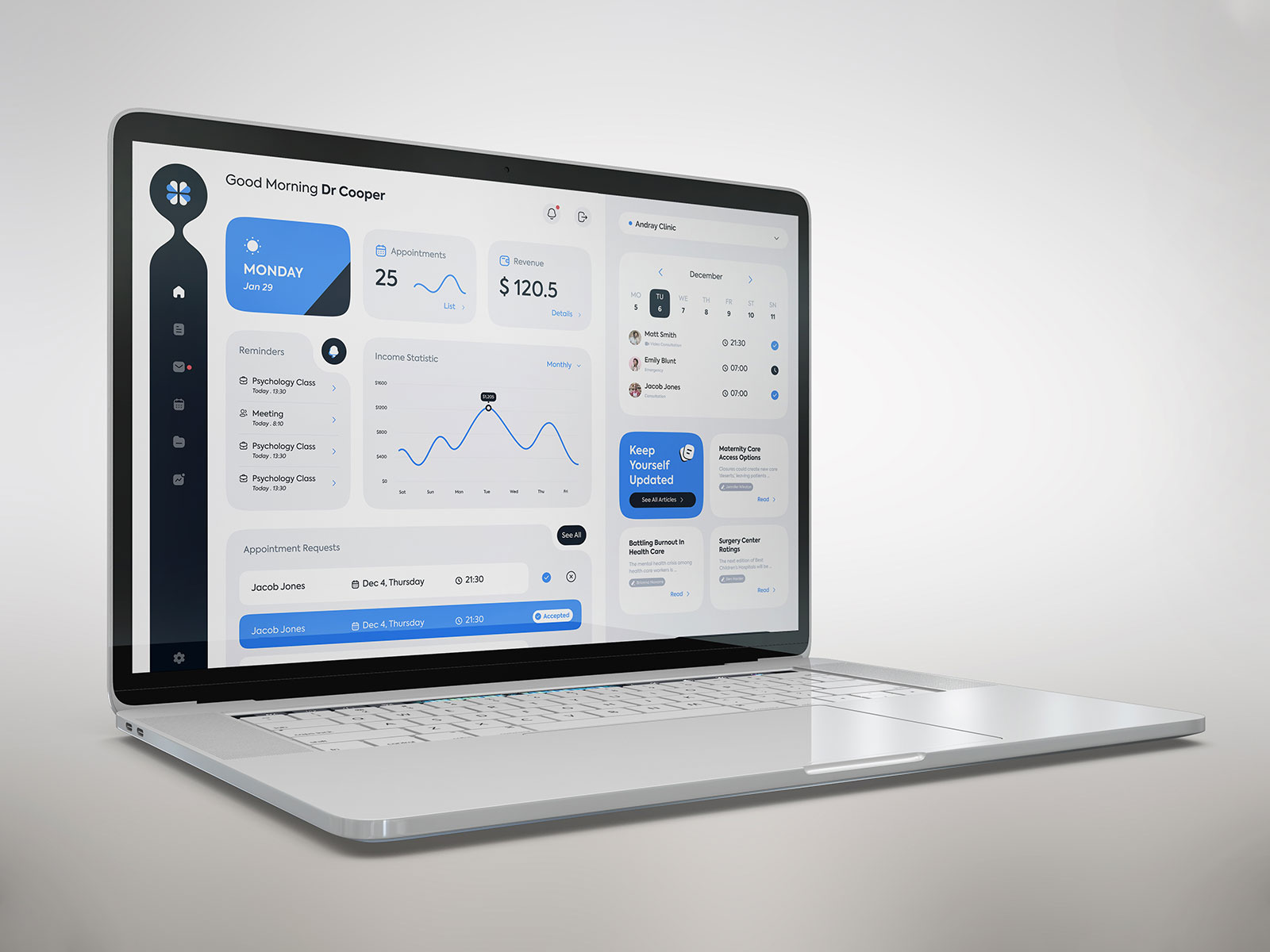 Doctor Appointments Dashboard by Sahar Karimi on Dribbble