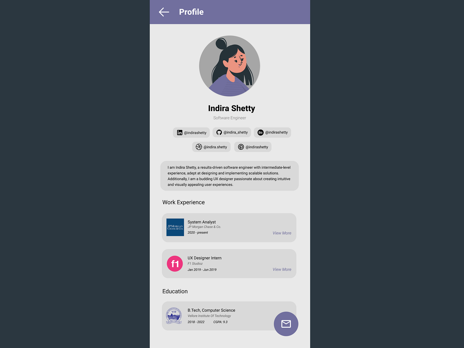 User Profile by Sriya Setty Nukala on Dribbble