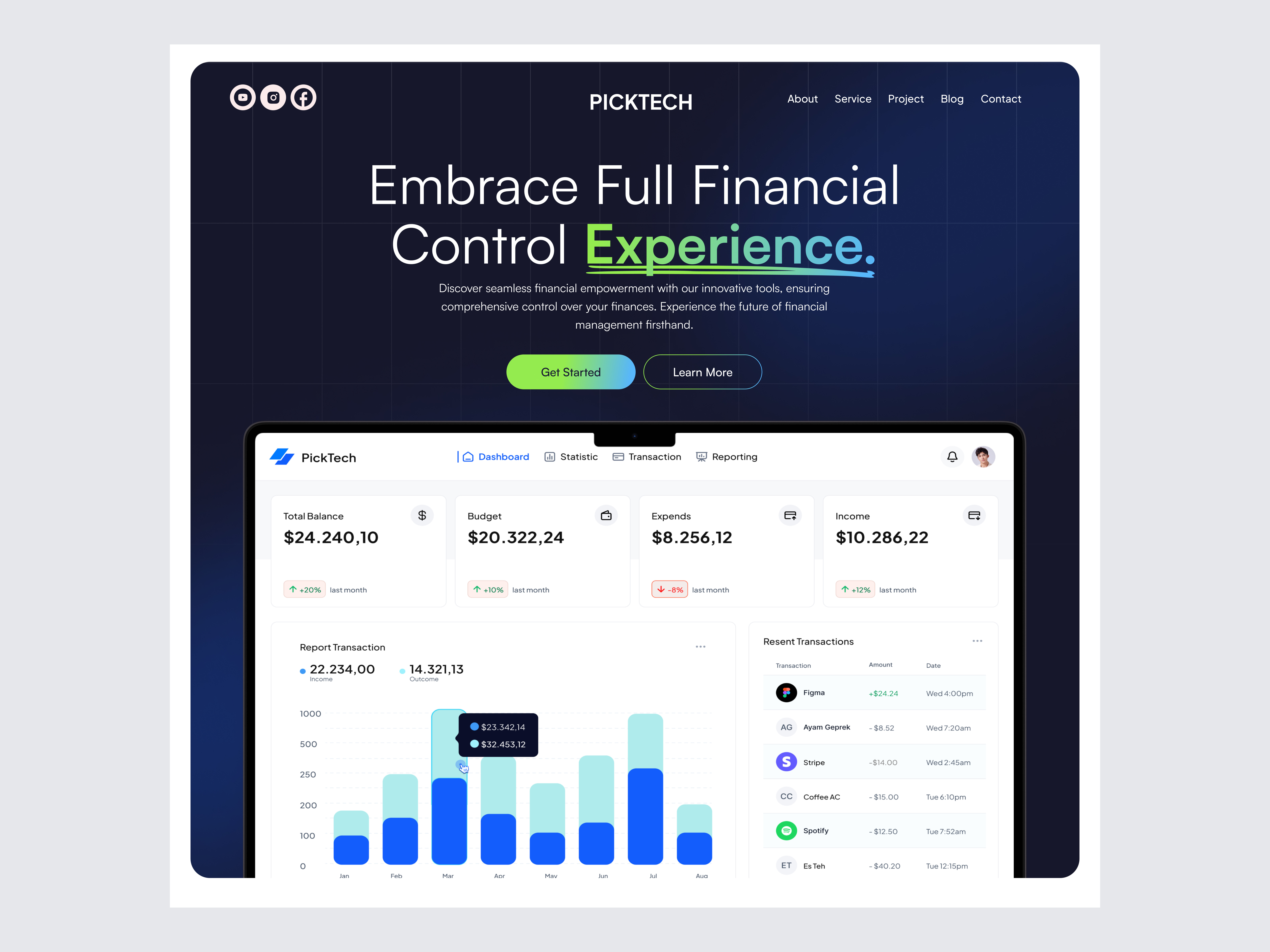 PickTech - Fintech Landing Page by Lalu Husni Hawari for Pickolab Studio on Dribbble