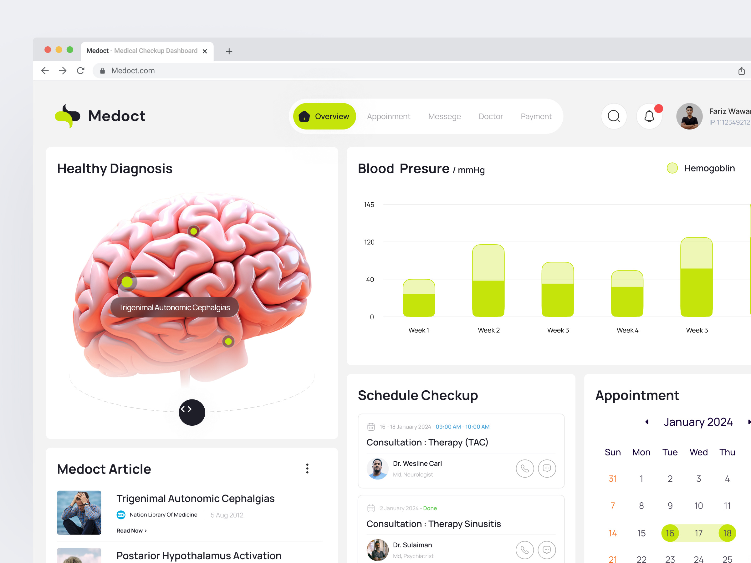 Medoct - Medical Check Up Dashboard by Wawan💥 on Dribbble
