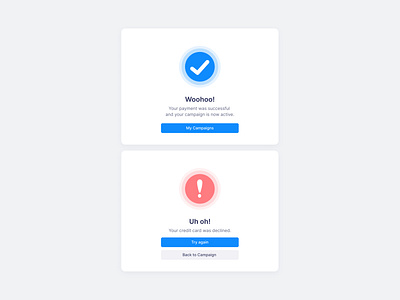 Krispy. Success and Alert Popups by Equal on Dribbble