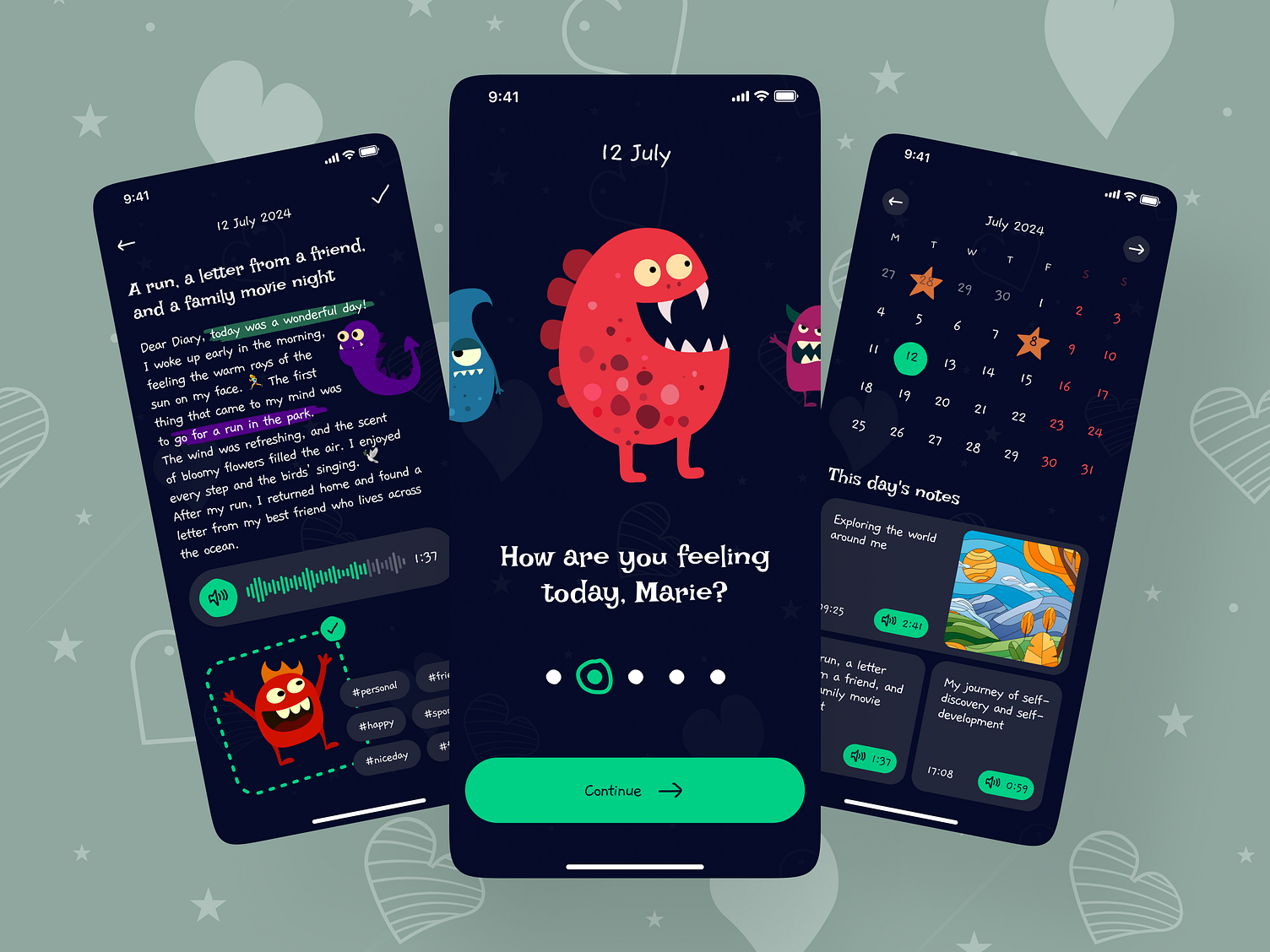 Diary Mobile App Concept by Ronas IT | UI/UX Team on Dribbble