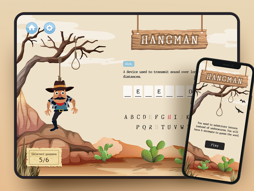 The game Hangman 🤠 by Natalie Strunevskaya on Dribbble