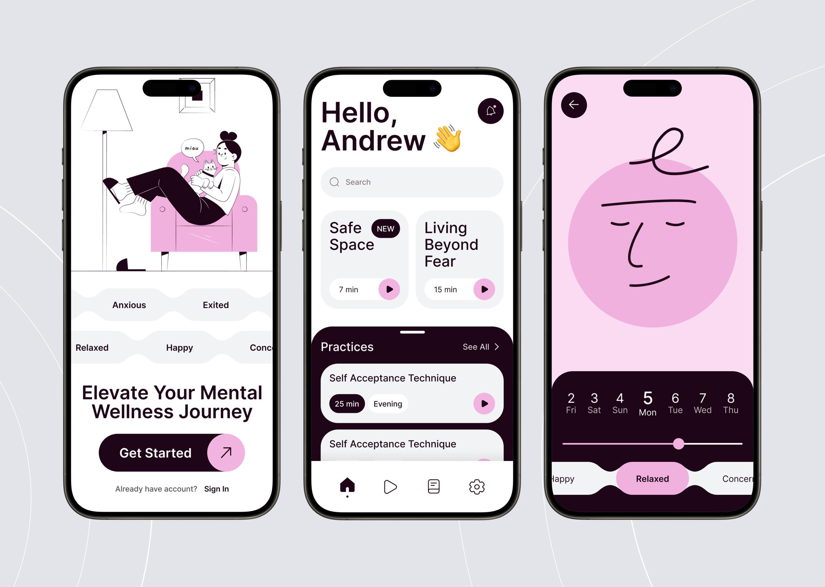 Mental Health App by Anastasiya Ryzhkova for W3Forge on Dribbble