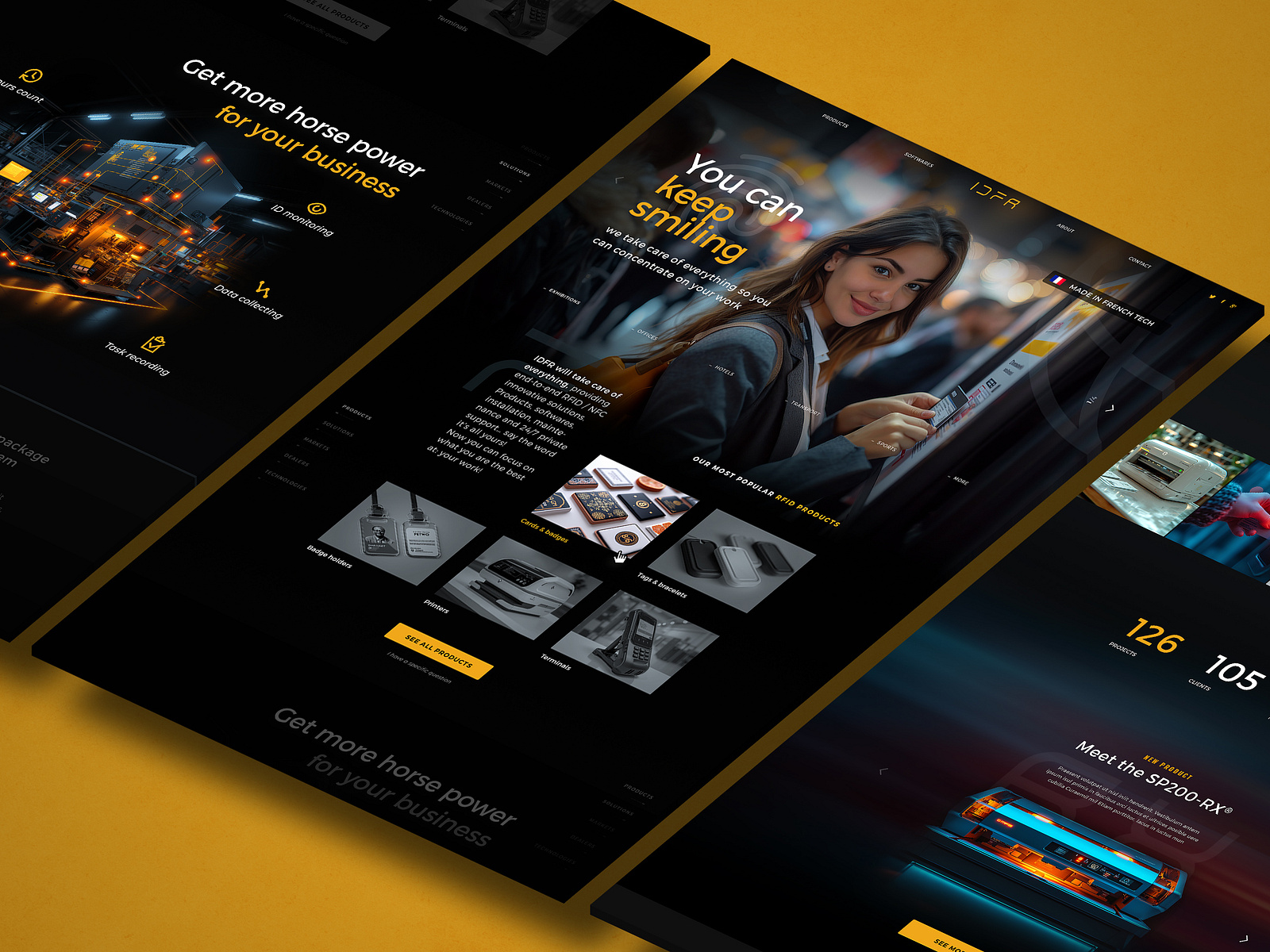 IDFR - wireless tech website design by Nicolas ILINSKI on Dribbble