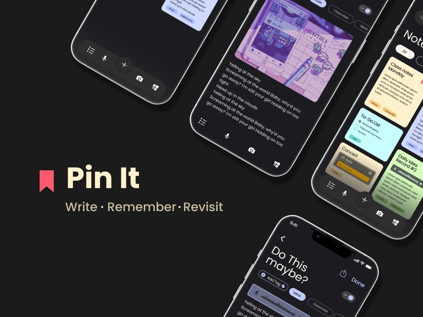PIN IT - Note Taking App UI Design by Sriya Ventrapragada on Dribbble