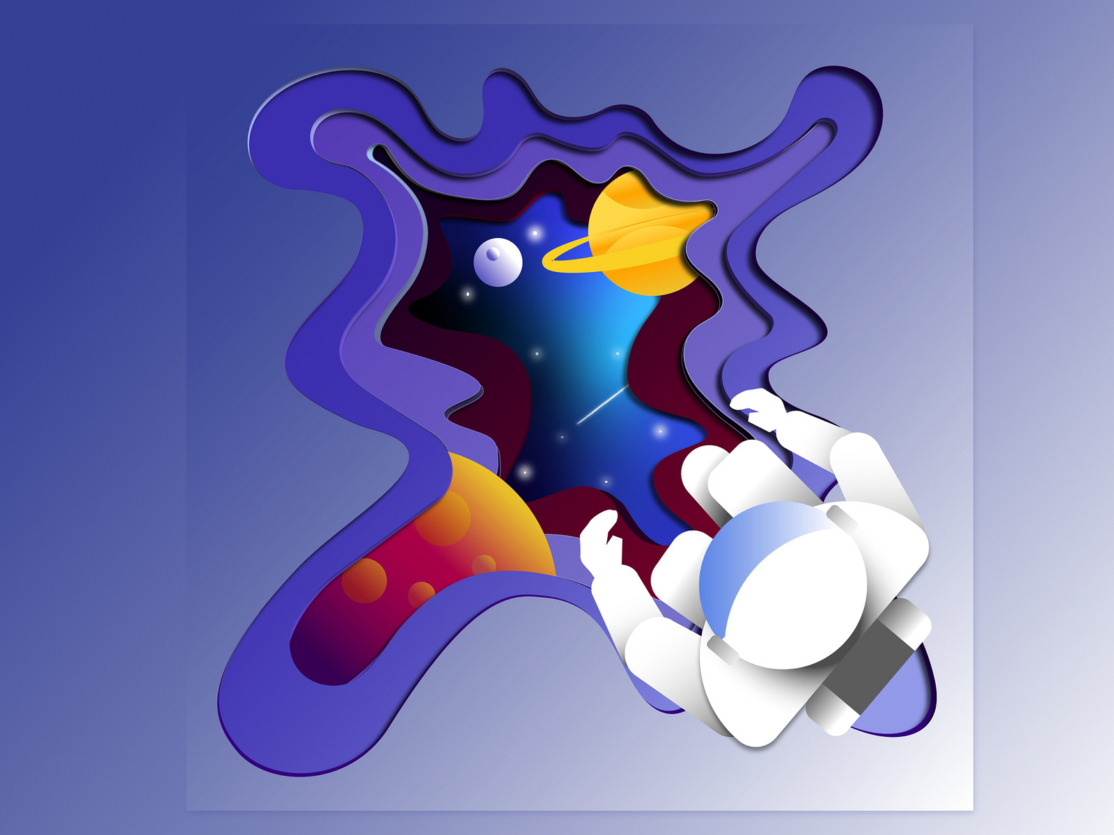 Multi-layered illustration by Vera Mardovina on Dribbble