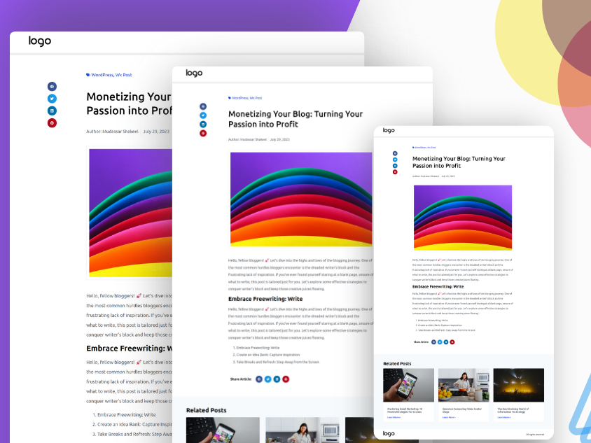 WX Single Post Elementor Template by Mudassar Shakeel on Dribbble
