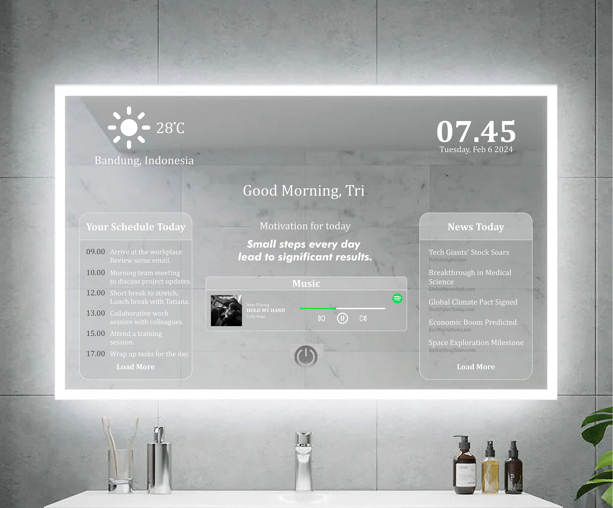 Smart Mirror Interface by Kaeru on Dribbble