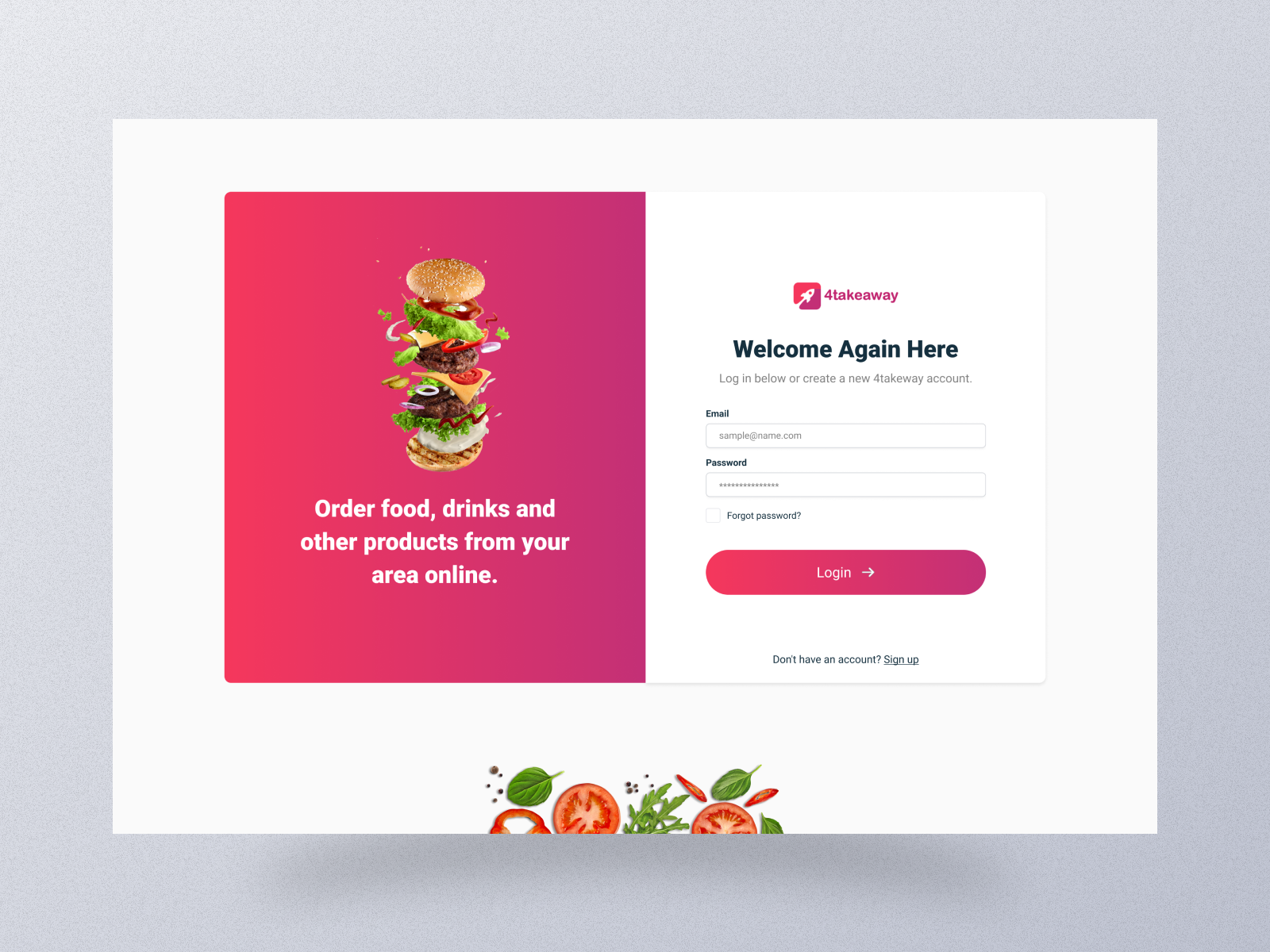 Restaurant Login Page Design by Daniel Barr for Luminalogik on Dribbble